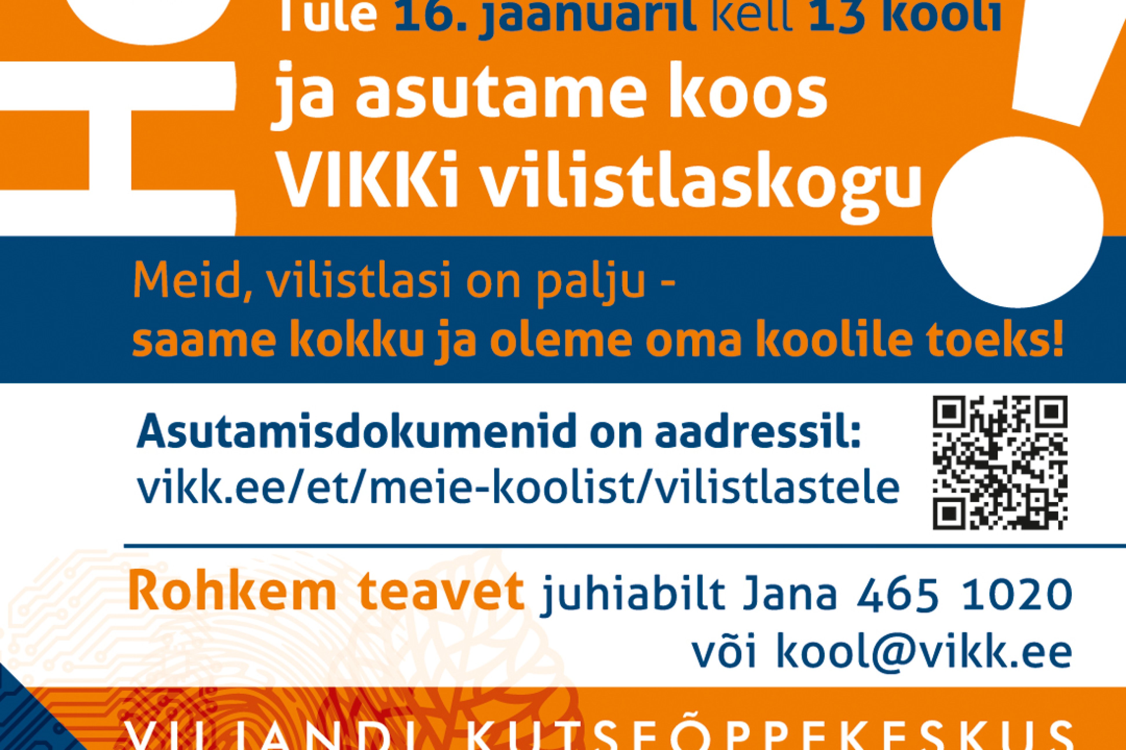 Tule ja osale VIKK Vilistlaskogu loomisel! | Viljandi Kutseõppekeskus